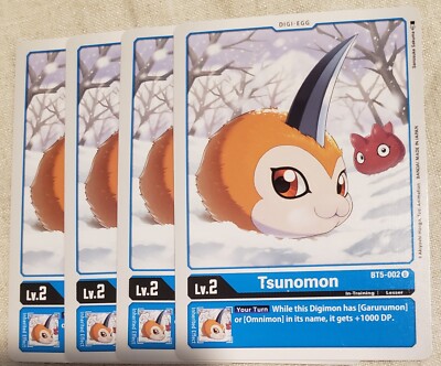 Tsunomon BT5-002 *PLAYSET OF 4* U MINT/NM DIGIMON TCG CARD GAME | eBay