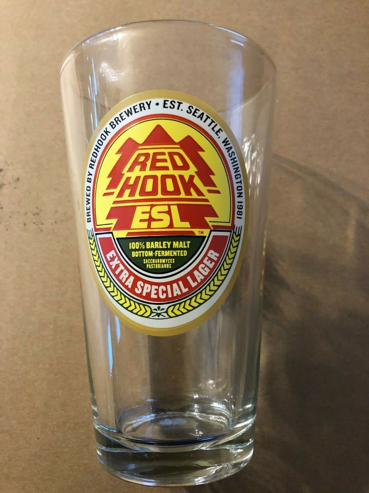 Redhook Ale Brewery ESL EXTRA SPECIAL LAGER beer Glass Cup Woodinville ...