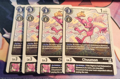 x4 Digimon Versus Royal Knights CHUUMON BT13-062 Black Common | eBay