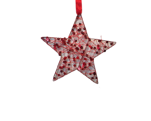 Star Pendant Red with Sequins 20cm | eBay Australia