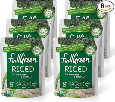 Fullgreen, Riced Cauliflower and Broccoli, 100% Veg, shelf-stable, no ...