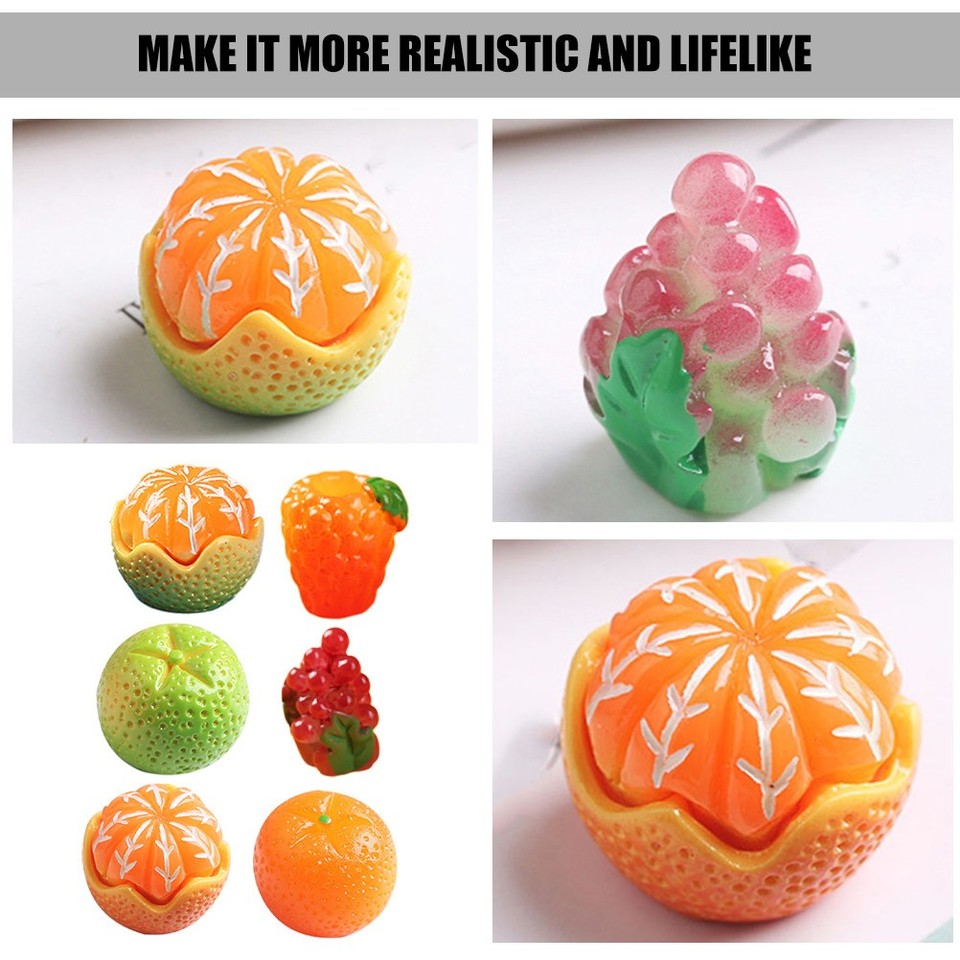 25 Pcs Fake Mini Resin Fruits Realistic Fruit Models for DIY Crafts ...