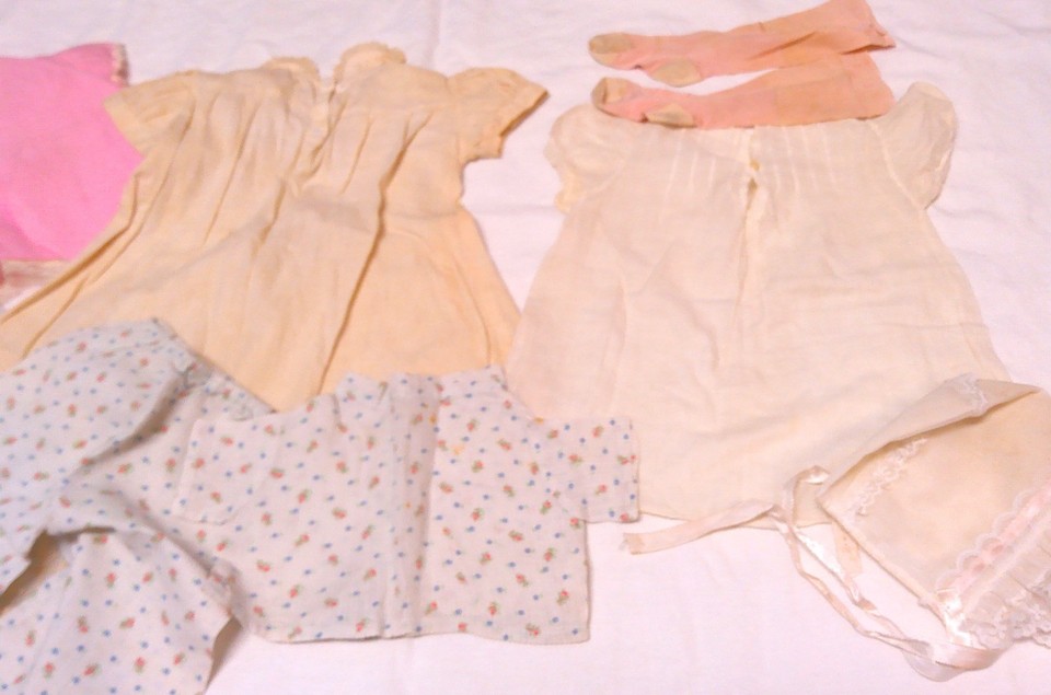 Vintage Antique Baby/Large Doll Clothes Clothing Lot Cotton, Lace ...