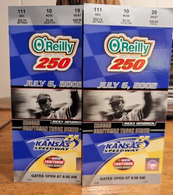 Kansas Motor Speedway Ticket O'reily 250 | eBay