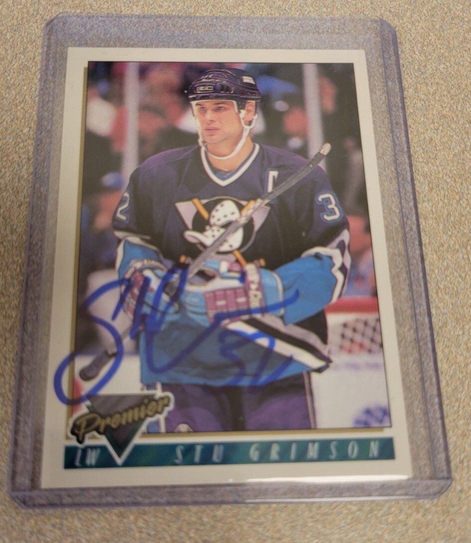 STU GRIMSON SIGNED 1993-94 O-PEE-CHEE OPC PREMIER HOCKEY CARD 357 ...