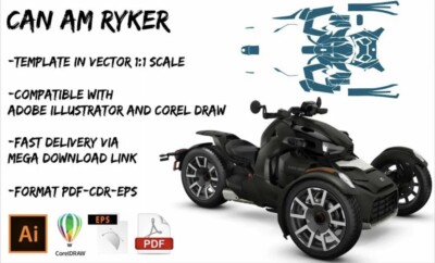 CAN AM RYKER template vector 1/1 real scale PDF Format | eBay
