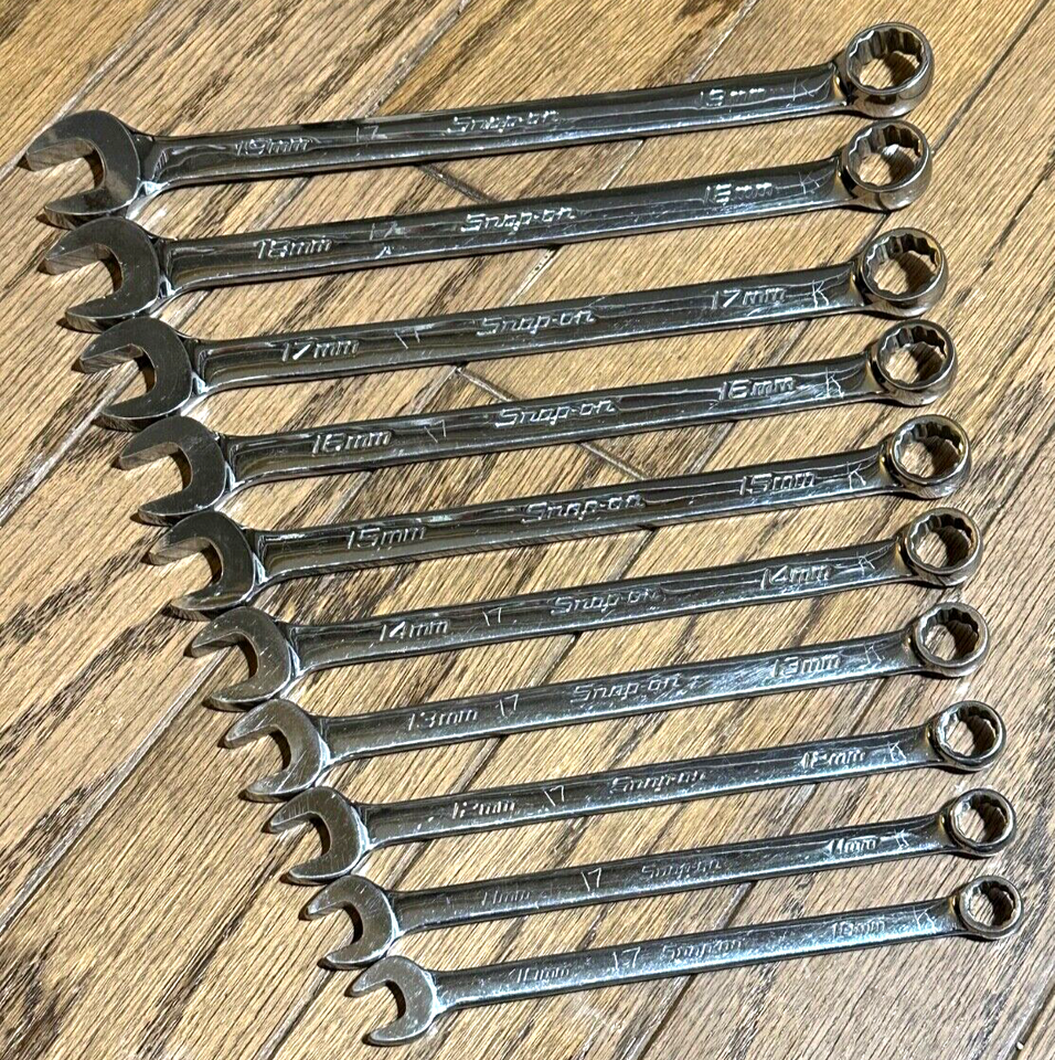 🇺🇸 SNAP ON Tools 10mm -19mm Metric Wrench Set Combo 12PT DR Lot Flank ...