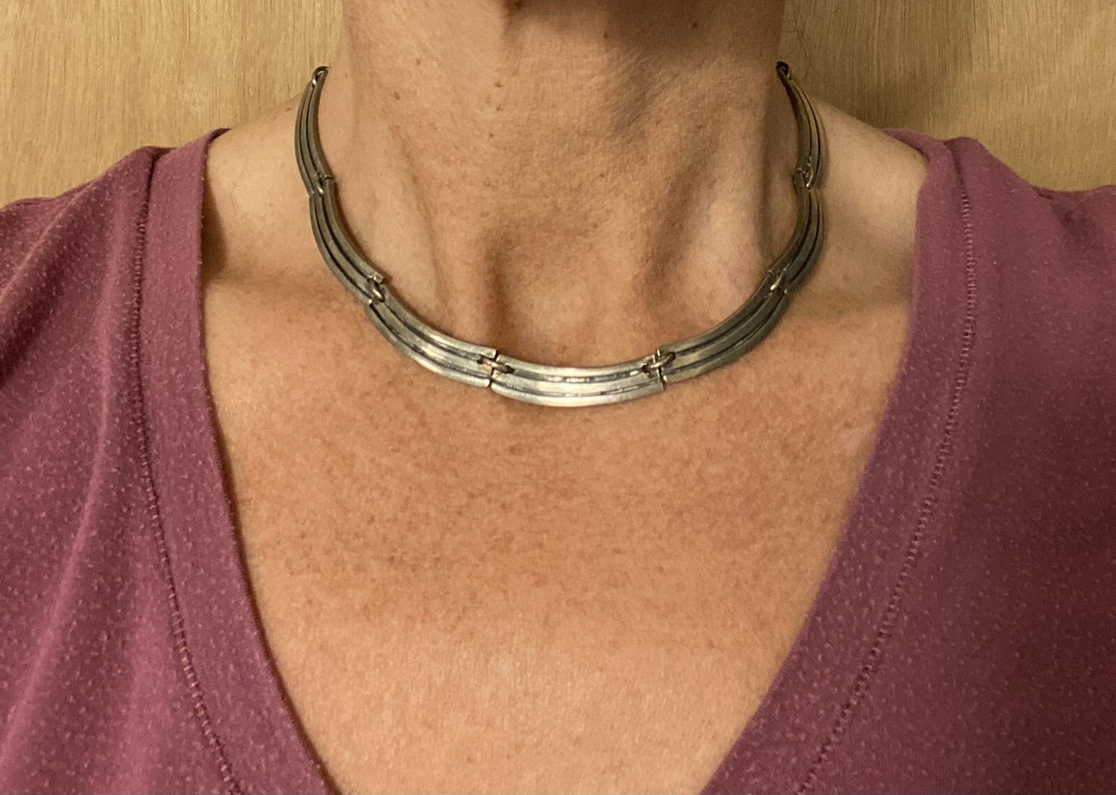 Sterling Silver Taxco Link Collar. - Gem