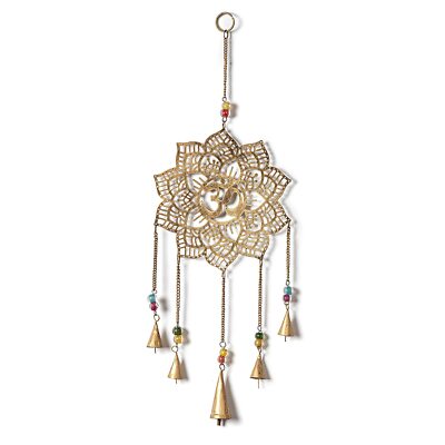 Wall Hanging Feng Shui Religious Om Wind Chime Metal Wall Art For Home ...