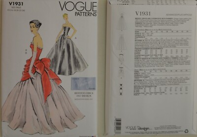 Vogue Pattern - V1931 - Misses' Dress & Overbodice with Pannier | eBay