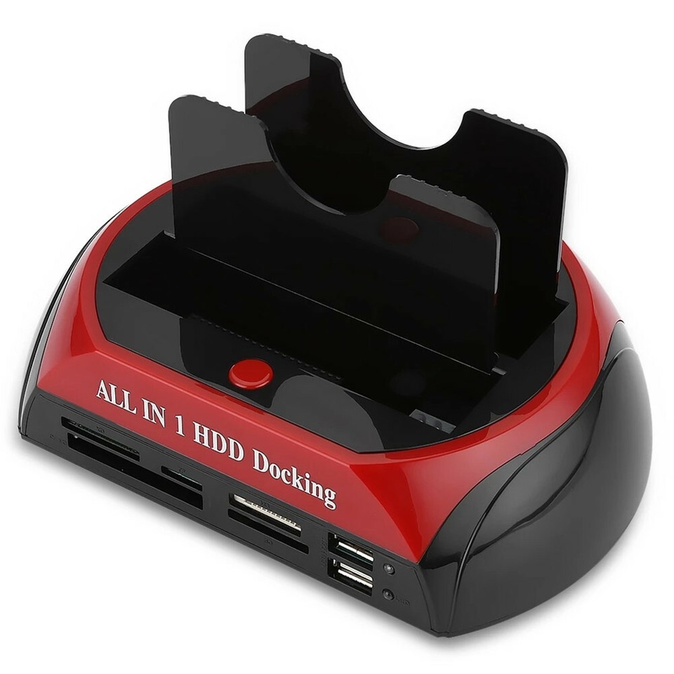 2.5" 3.5" HDD Docking Station Computer Hard Drive Card Reader USB2.0 to ...