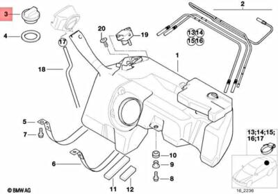 Genuine Fuel Filler Cap Without Lock BMW Z3 Roadster E38 725tds ...