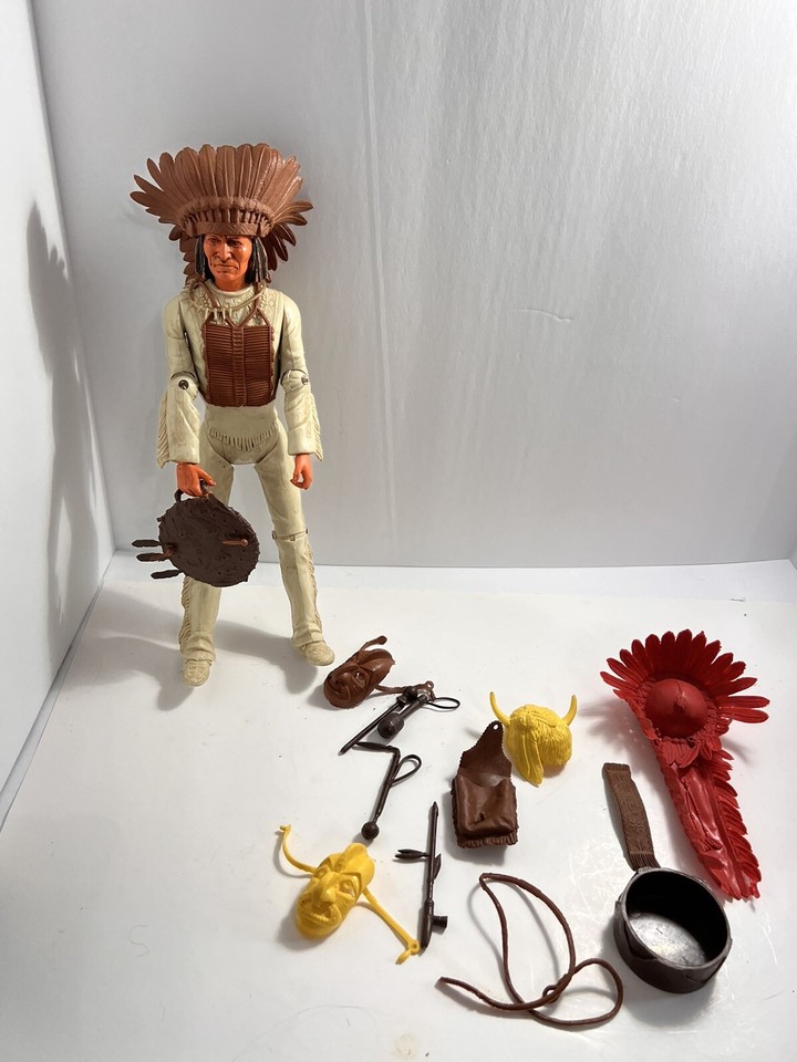 Vntg 1967 Marx Johnny West Indian Chief Geronimo Action Figure 12" Toy ...