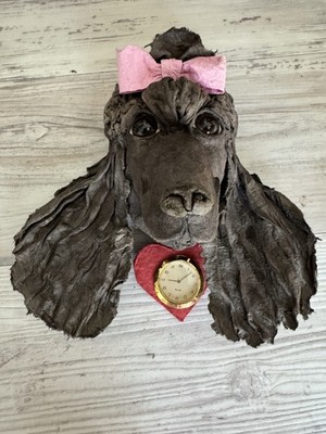 FB FOGG Papier Mache Poodle Pendulum 3D Sculptured Clock By Ann Johnson ...
