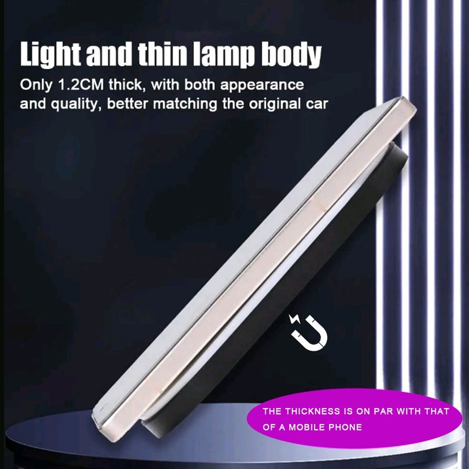 Car Interior LED Light USB Rechargeable Dome Map Roof Ceiling Reading ...