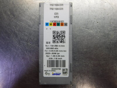 Iscar Carbide Inserts QTY10 TPGB 110204 IC570 (LOC2135B) | eBay