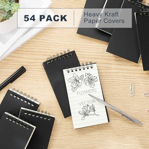 54 Pcs Small Spiral Notebook 3" x 5" Mini Top Spiral Bound Notepads ...