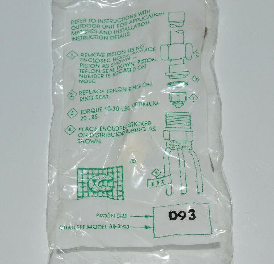 Armstrong Lennox Danfoss HVAC Piston Orifice Kit .093 Orfice Chatleff ...