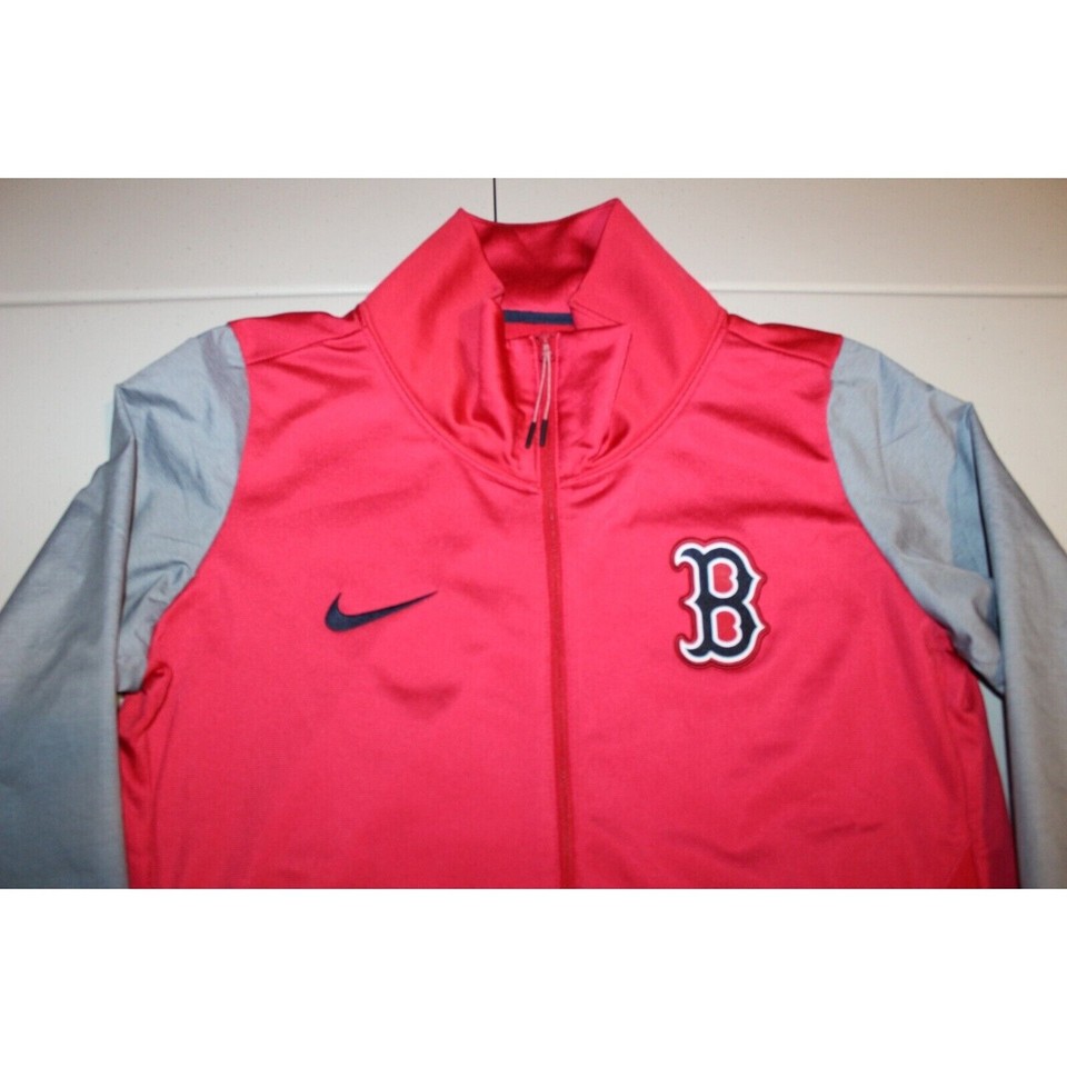 MLB Baseball Boston Red Sox Full Zip Track Jacket Medium Nike Red Gray ...