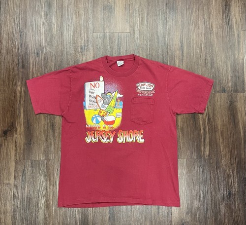 Vintage 80s 90s Ron Jon Surf Shop Long Beach Island Shark Pocket T ...