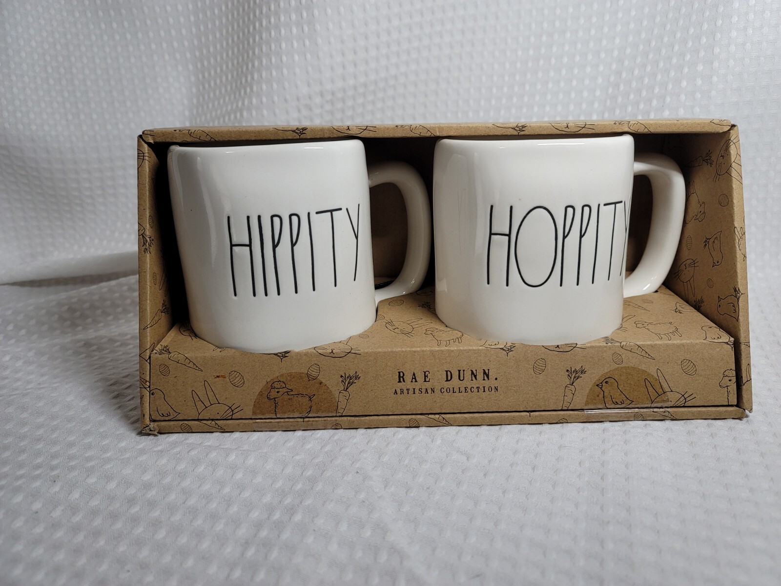 Rae Dunn HIPPITY HOPPITY Set Of 2 Mugs Coffe Cocoa Easter Holiday | eBay