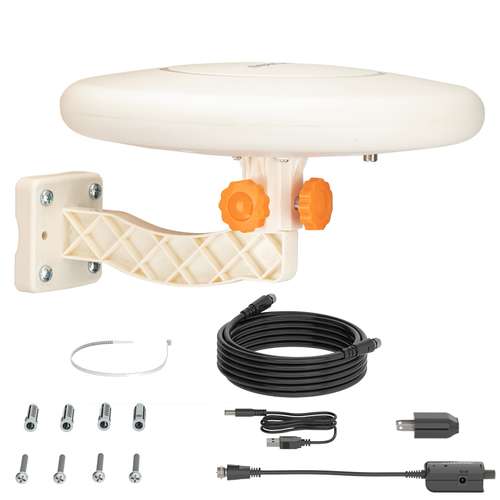 Outdoor TV Antenna 360° Omni-directional RV Marine Gain Booster Digital ...