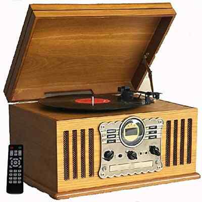 Steepletone Westminster 7-in-1 Bluetooth Record Player DAB+ FM Radio CD ...