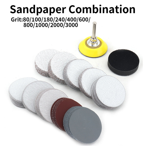 3" 100Pcs Sandpaper Sanding Discs Pads 80#-3000# Assortment Grit Set ...