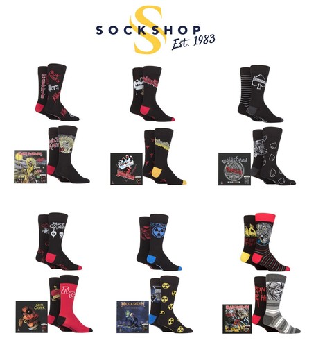 Heavy Metal Socks Fun Music Gift Idea Dad Rock Bands in Quality Box- 4 ...
