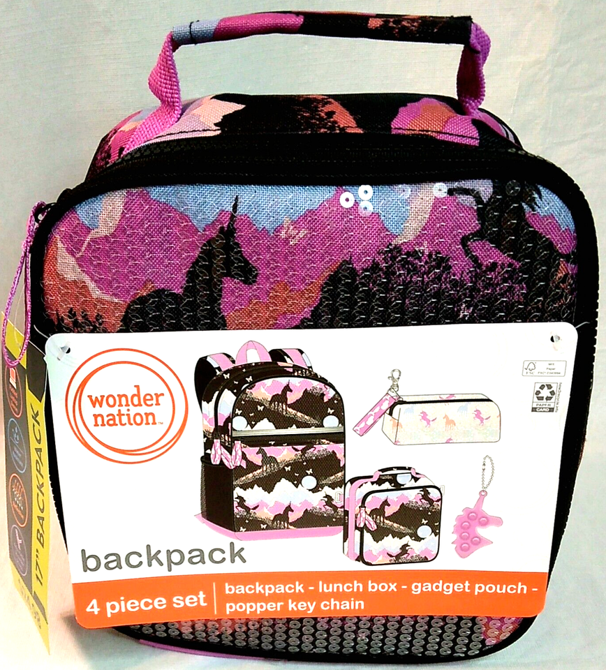Wonder Nation• Girls• 4Pc.• Magical Meadows• Purple• Unicorn• Backpack ...