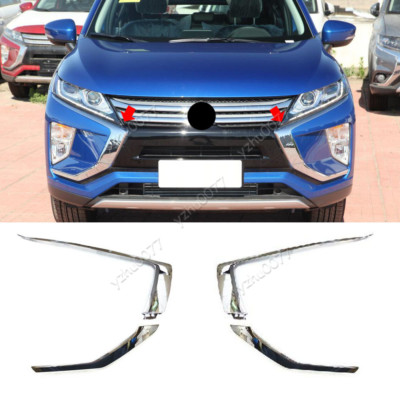 4X Chrome Front Bumper Side Moulding Trim For Mitsubishi 2018-2020 ...