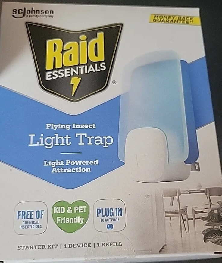 Raid Essentials Flying Insect Light Trap Starter Kit 1 Device + 1 ...