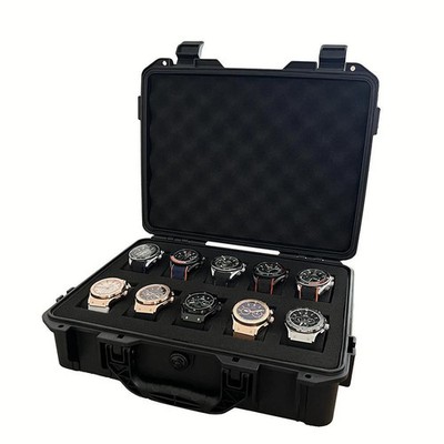 Watch Case for 12 Watches Collectors Display Storage Briefcase Aluminum ...
