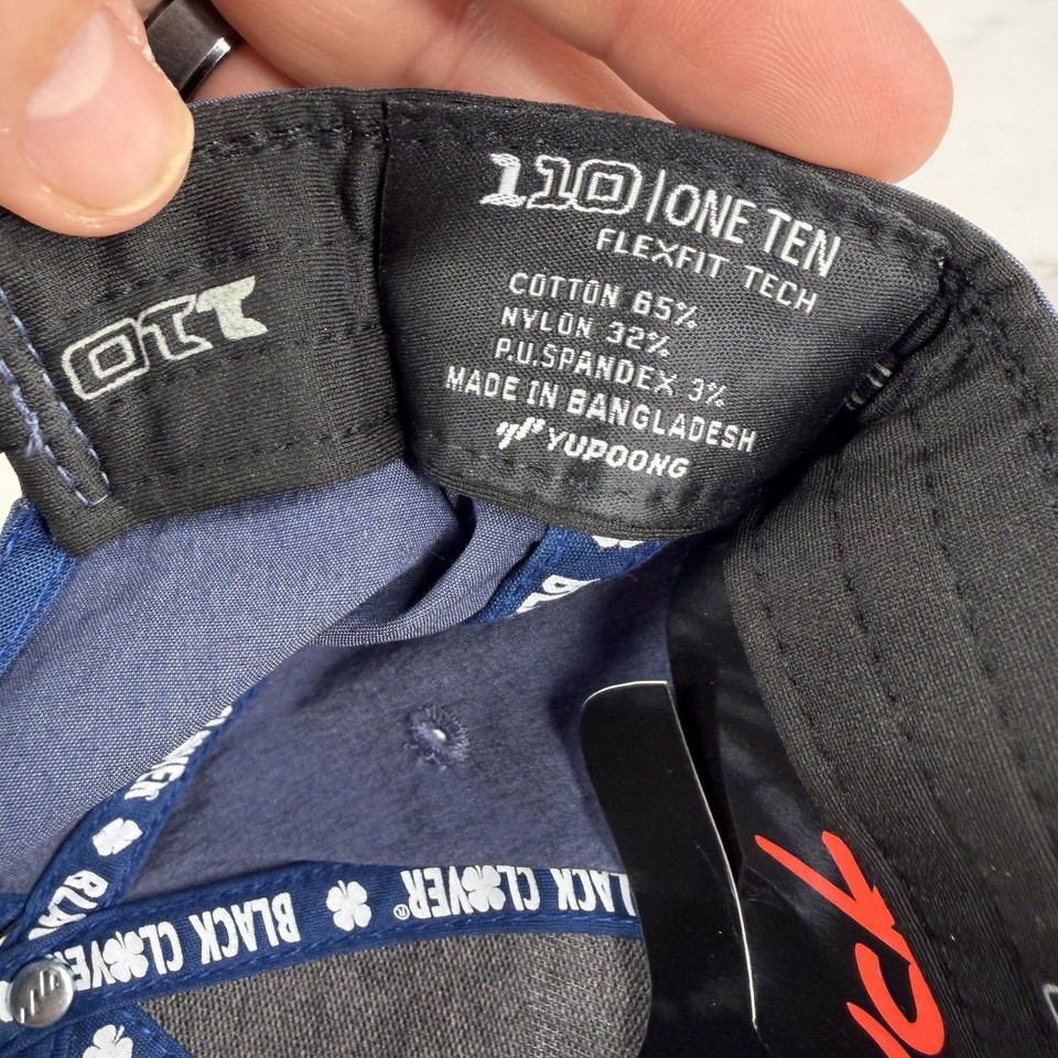 Black Clover Hat Cap Snap Back Blue 110 Flexfit One Size Clover Patch ...