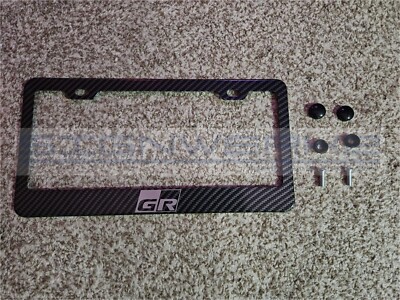 GR Carbon Fiber Printed Pattern Black Aluminum License Plate Frame | eBay