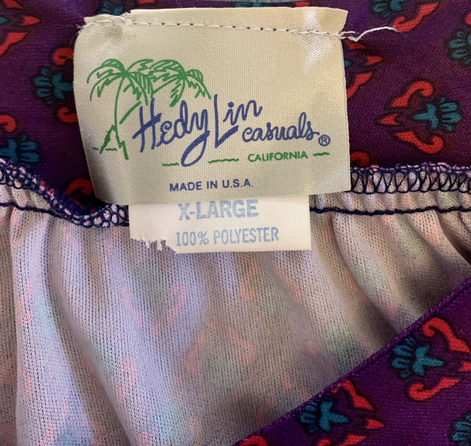 VINTAGE Hedy Lin Casuals Womens Dress XLarge Purple Hawaiian House ...