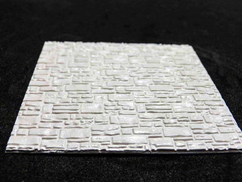 ABS Embossed White Plasticard - SMOOTH ROCK WALL - Styrene Plastic ...