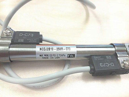 SMC NCDJ2B10-250R-C73 Pneumatic Cylinder w/ 2 D-C73 Sensors -Free ...
