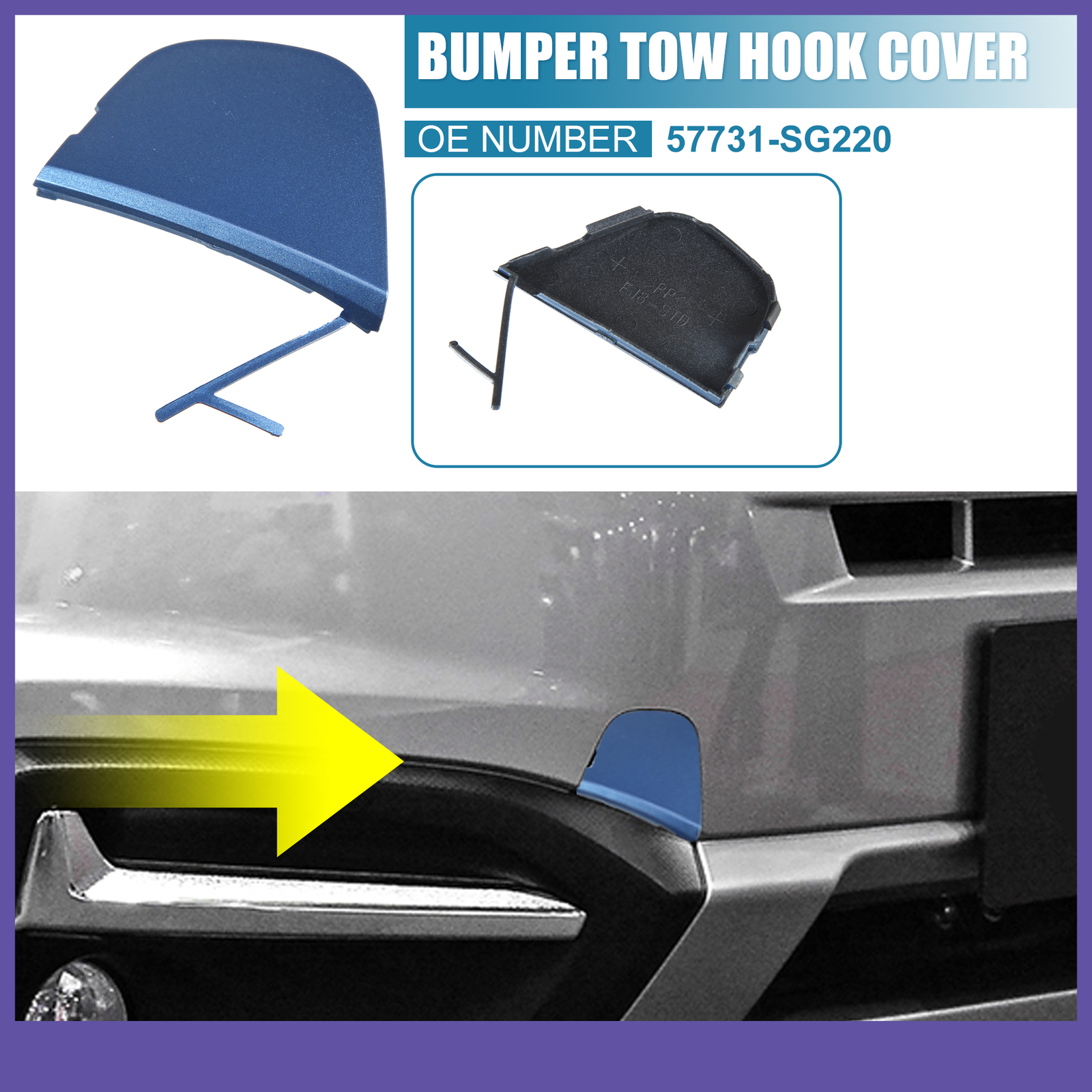 57731-SG220 Front Right Bumper Tow Hook Cover ONE Custom for Subaru ...