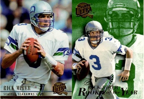 FLEER ULTRA 1994 NFL FOOTBALL PROMO UNCUT 2 CARD PANEL RICK MIRER ...