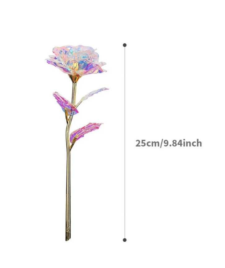 24k Gold Plated Galaxy Rose Flower Romantic Valentine's Day Gift ...