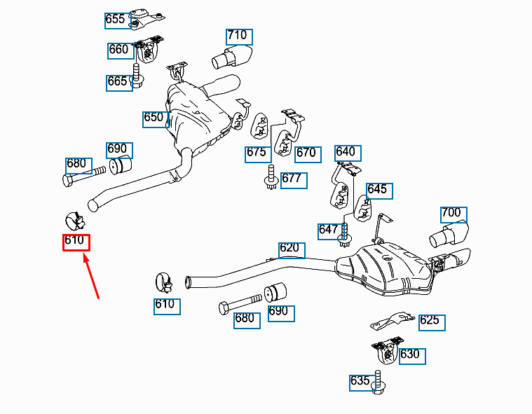 MERCEDES-BENZ ML W164 Exhaust System Clamp A0004901241 NEW GENUINE ...