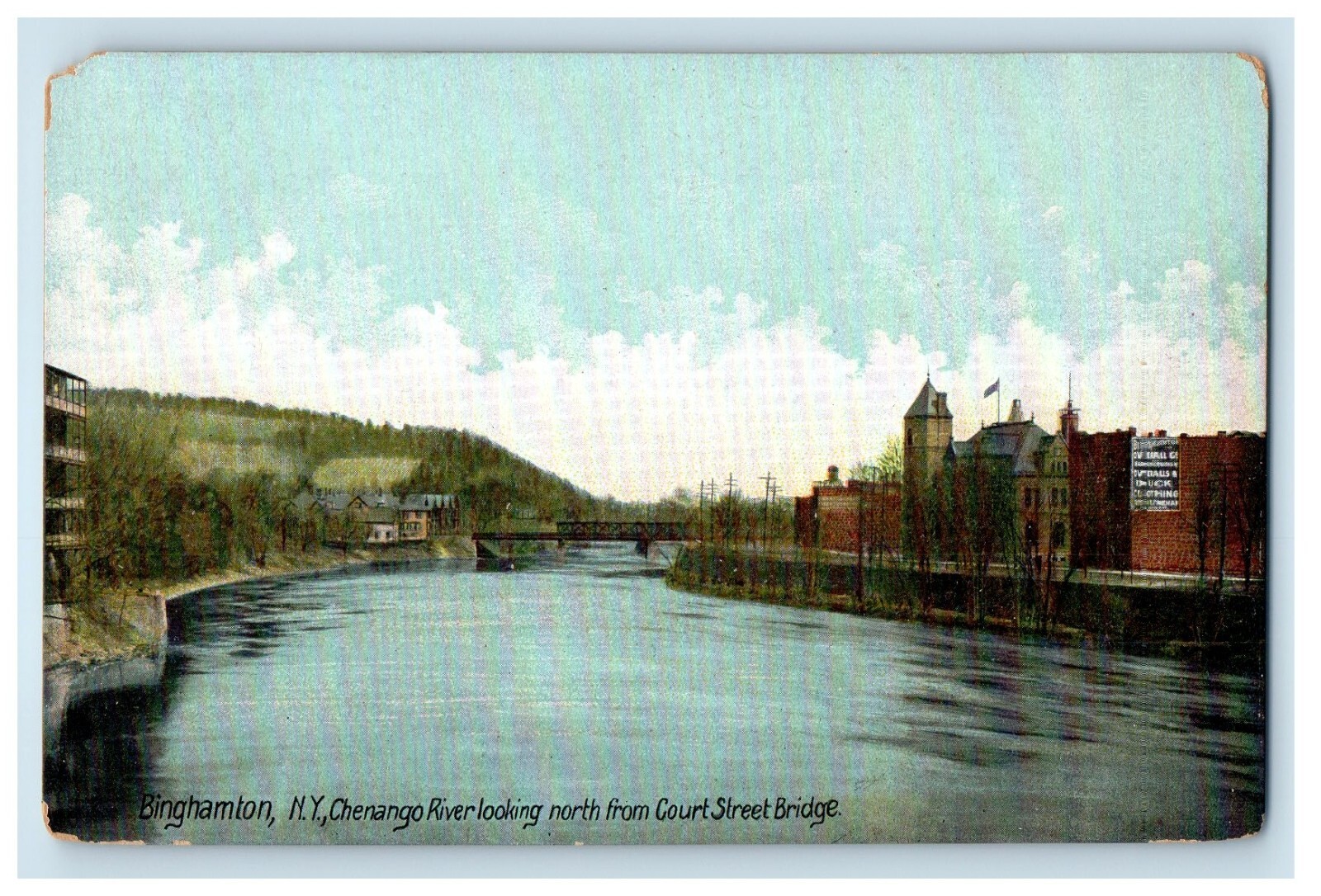 Binghamton NY, Chenango River Looking North From Court Street Bridge ...