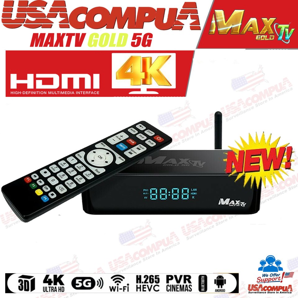 MAX TV GOLD SILVER EXTREME MAXTV 5G 4K ULTRA-HD IPTV BOX+ANDROID 7.1 ...