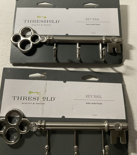 ⚡️Threshold - 3 Hooks Satin Nickel Key Rail Key Hook Rack 👉2 Lot👈 | eBay