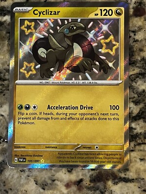Cyclizar Shiny 195/091 NM 2024 Pokemon Paldean Fates | eBay