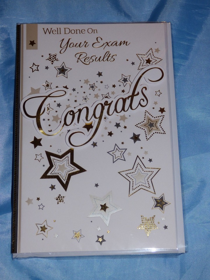 CONGRATULATIONS ON YOUR EXAM RESULTS CARD WELL DONE PASSED STUDY GCSE A ...