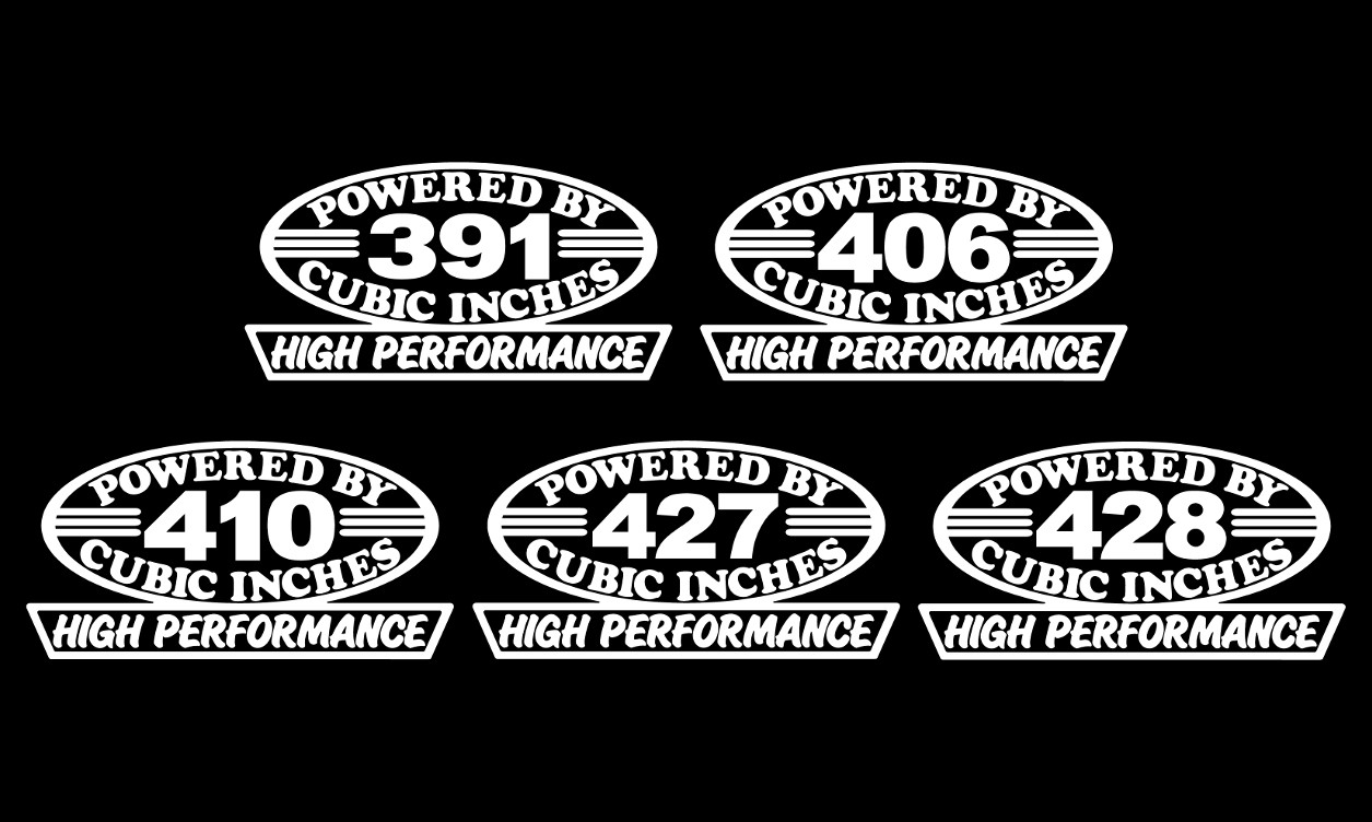 2 HP FE BLOCK V8 ENGINE DECAL 391-406-410-427-428 TRUCK EDSEL MOTOR ...