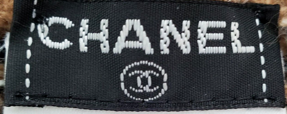 AUTH "COCO" CHANEL TAN/MULTI KNIT BOULCE WOOL BLEND COWLNECK CAMELIA ...