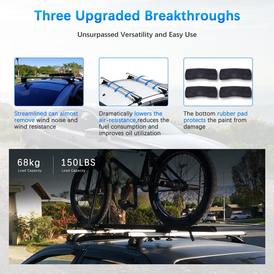 For Ford Fusion 2006-2020 Aluminum 48" Roof Rack Cross Bar Cargo ...